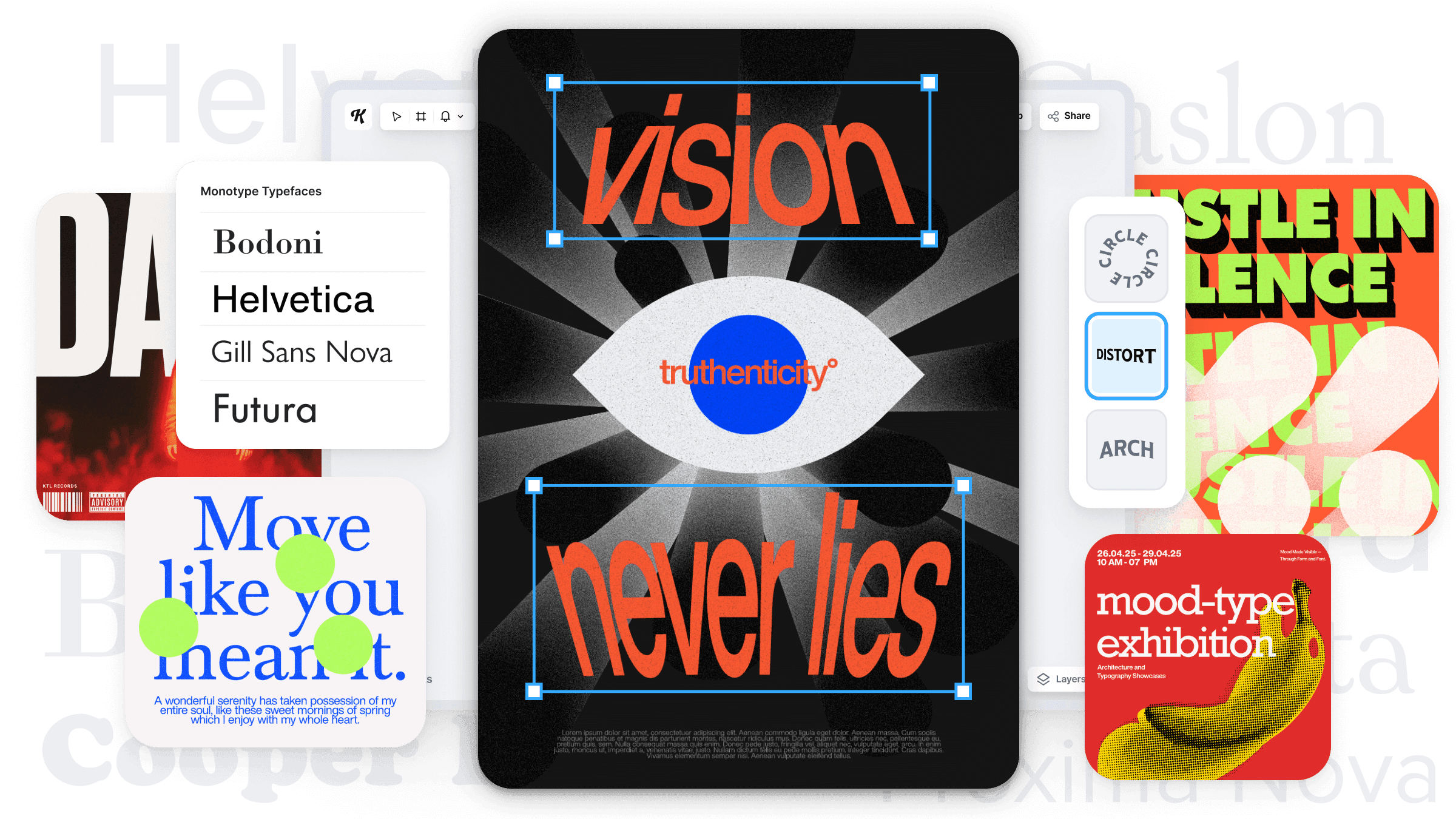 Design With Iconic Fonts, Kittl x Monotype