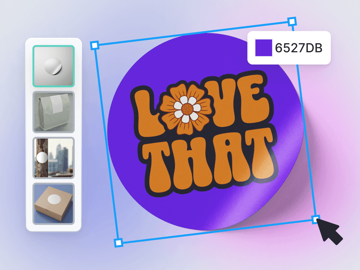 Create Professional Sticker Mockups Online | Kittl